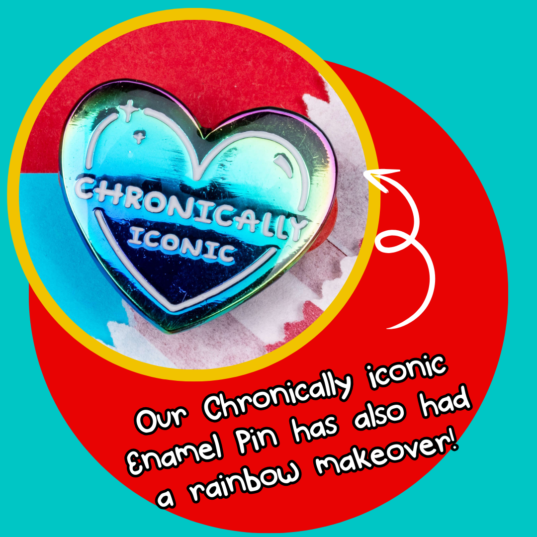 The Chronically Iconic Enamel Pin has had a rainbow makeover! 🖤 🌈 – innabox