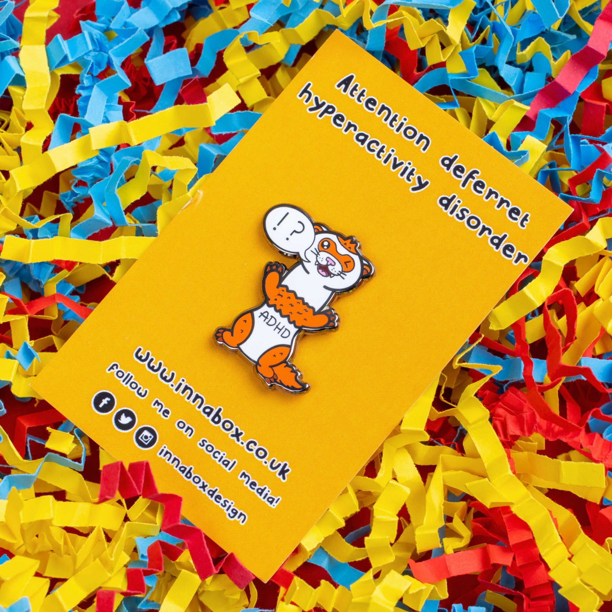 Attention Deferret Hyperactivity Disorder Ferret Enamel Pin - ADHD ...