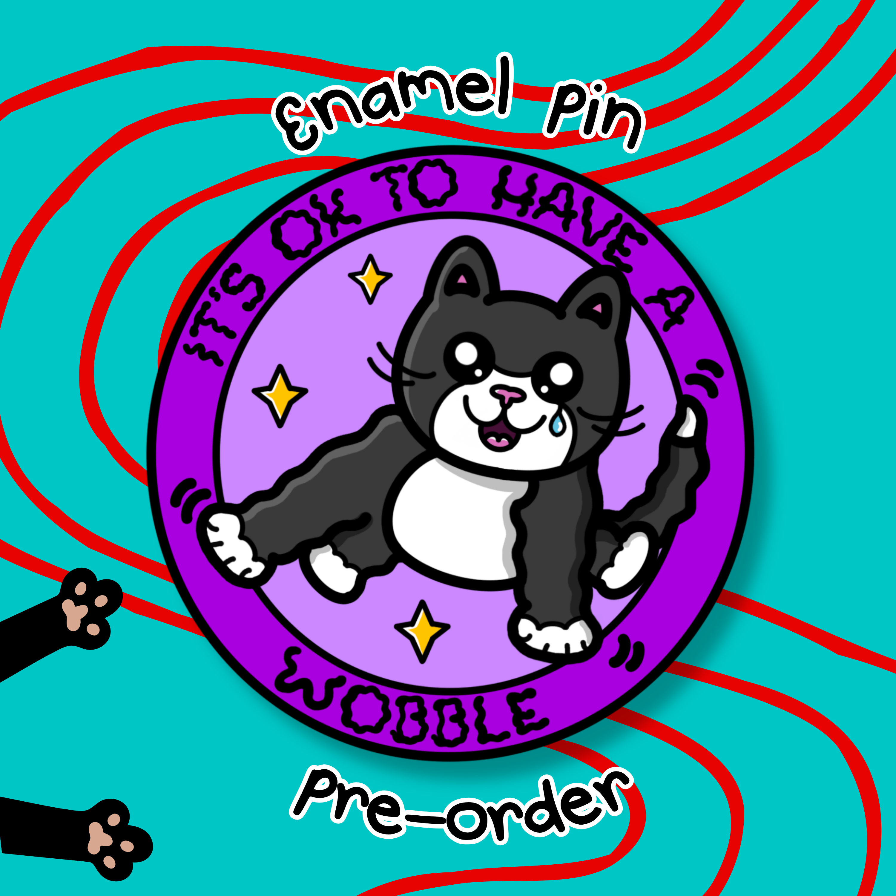 PRE-ORDER It's OK To Have a Wobble Cat Enamel Pin – innabox